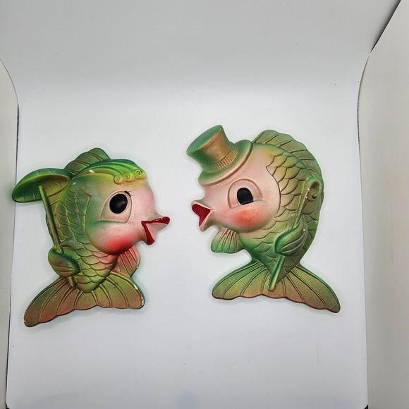 Miller Studio | Fish | Vintage 969 Miller Studio Chalkware Kissing Fish ...